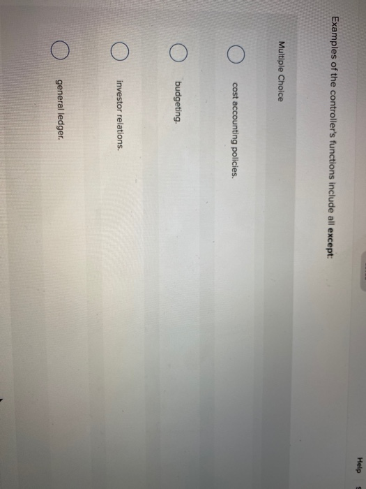 Solved Help Examples of the controller's functions include | Chegg.com