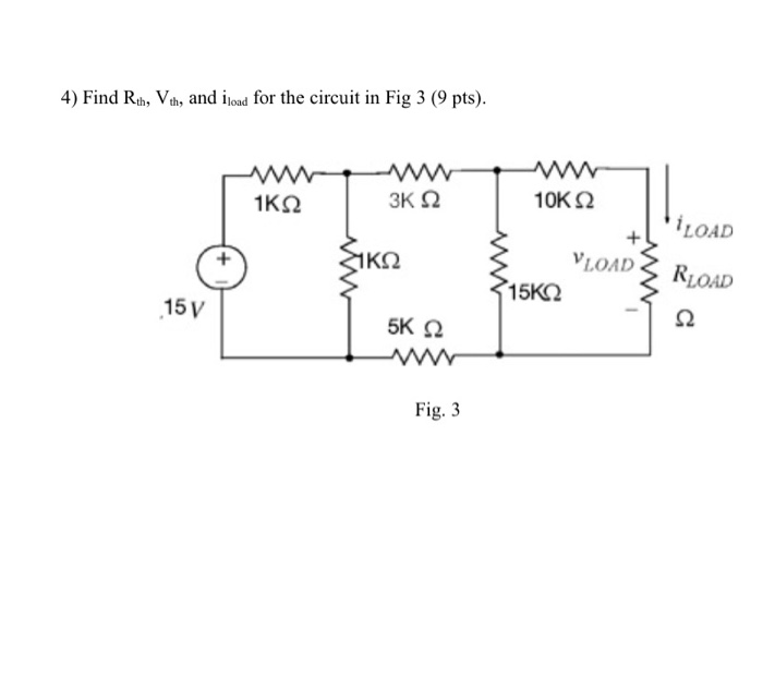 Solved 4) Find Rth, Vth, and iload for the circuit in Fig 3 | Chegg.com