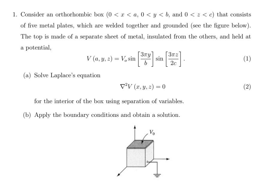 Solved 1. Consider an orthorhombic box (0 | Chegg.com