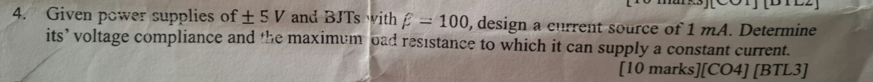 Solved 4. ﻿Given power supplies of \( \pm 5 \mathrm{~V} \) | Chegg.com