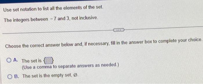 Solved Use set notation to list all the elements of the set. | Chegg.com