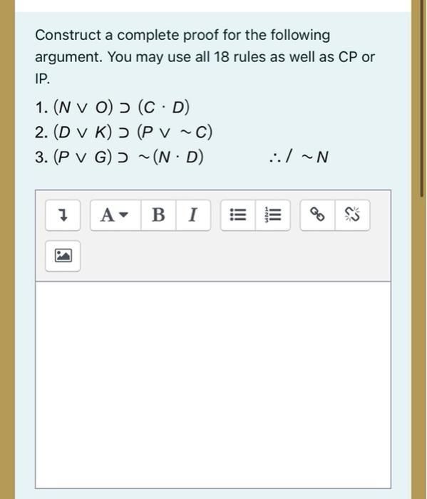 Solved Construct a complete proof for the following | Chegg.com