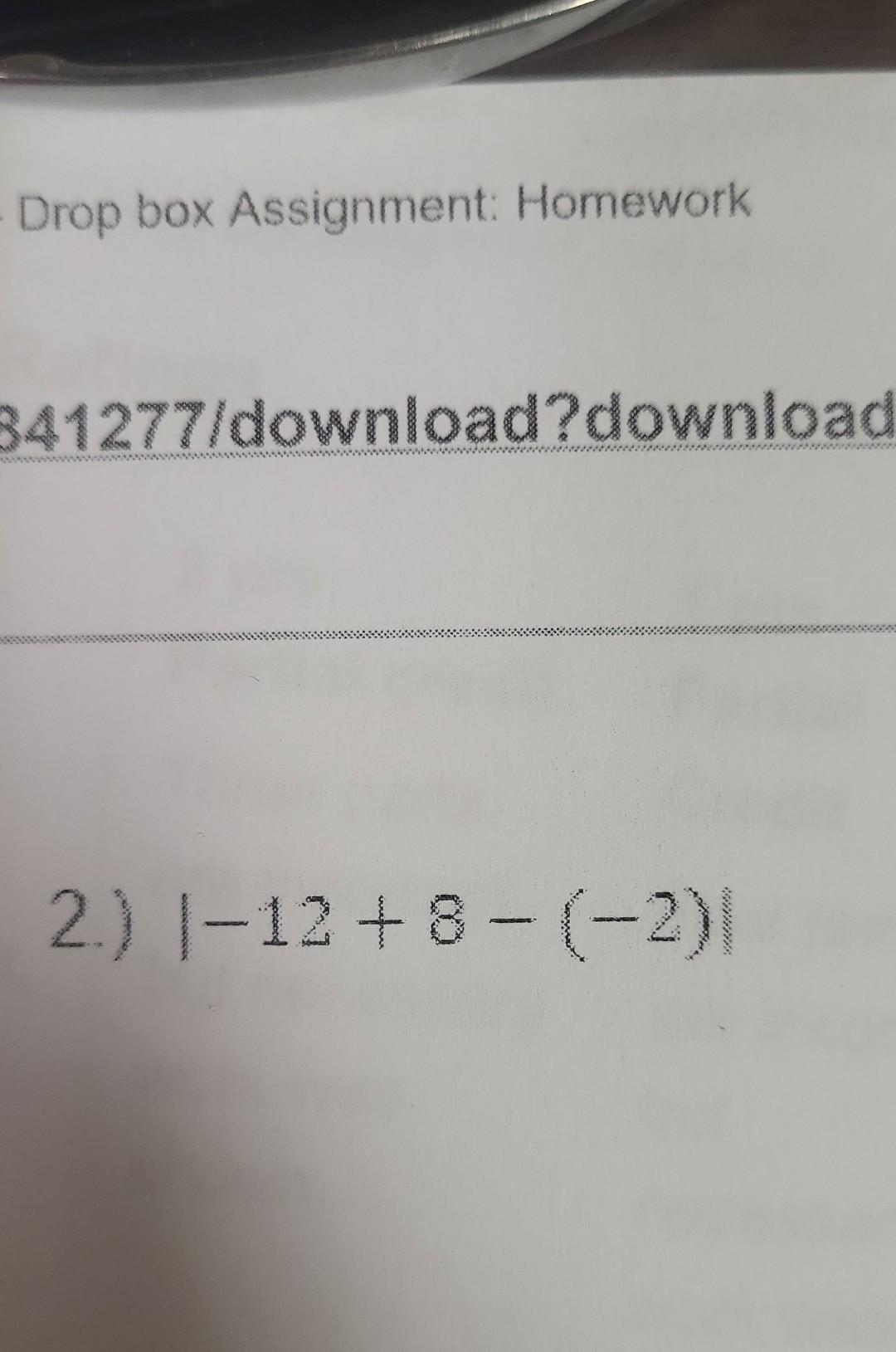 Solved Drop box Assignment: Homework | Chegg.com