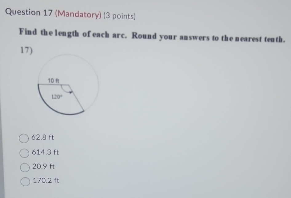 Solved Question 17 (Mandatory) (3 ﻿points)Find the length of | Chegg.com