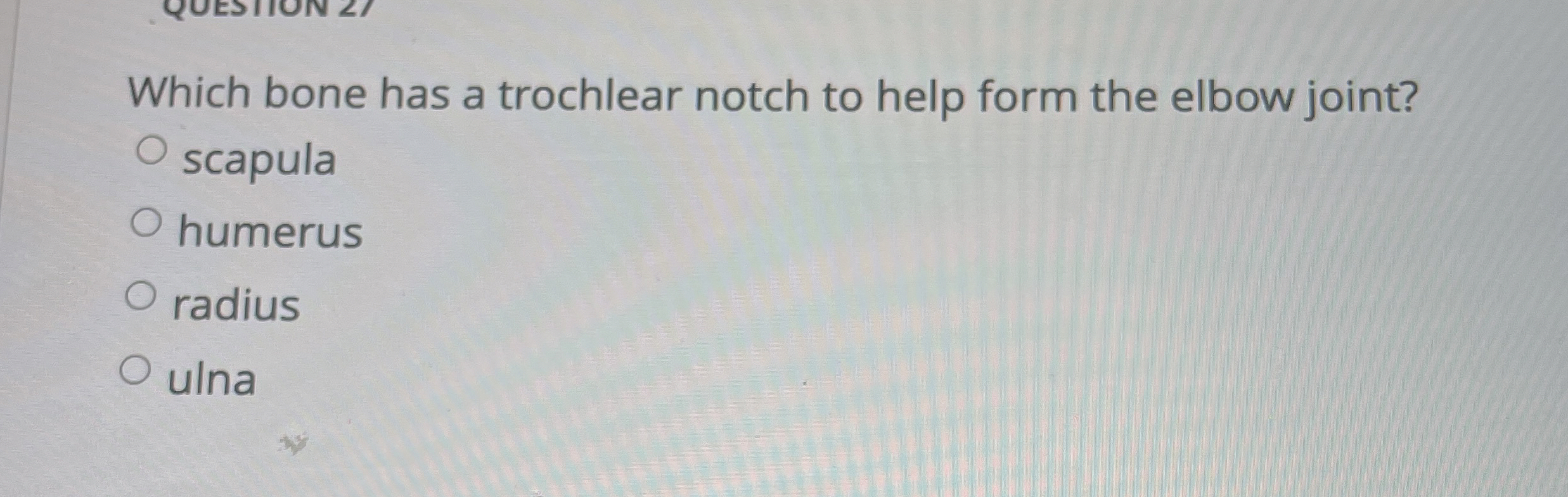 Solved Which bone has a trochlear notch to help form the | Chegg.com