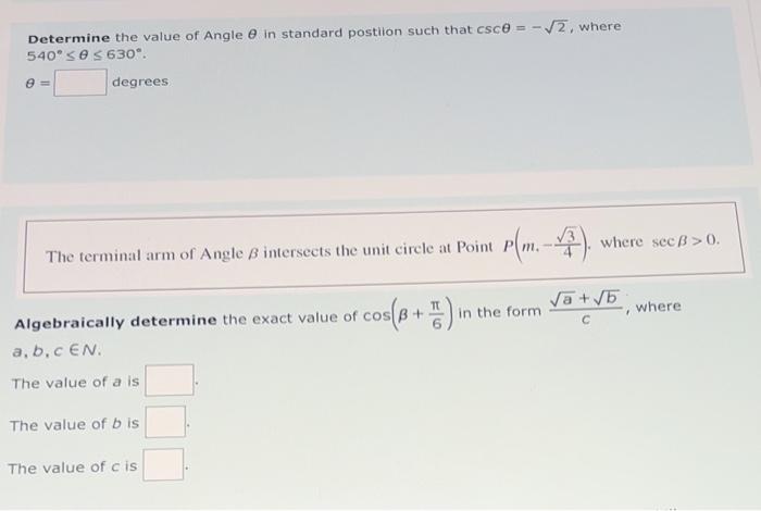 Solved Determine the value of Angle θ in standard postion | Chegg.com