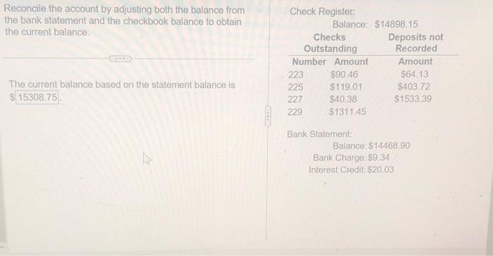 Solved Reconcile the account by adjusting both the balance | Chegg.com