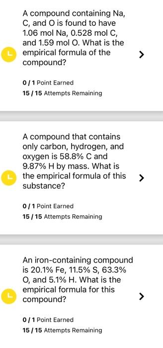 Solved A compound containing Na, C, and O is found to have | Chegg.com