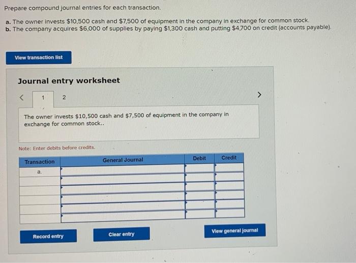 Solved Prepare compound journal entries for each | Chegg.com