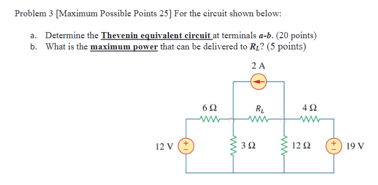 Solved Problem 3 [Maximum Possible Points 25] ﻿For the | Chegg.com