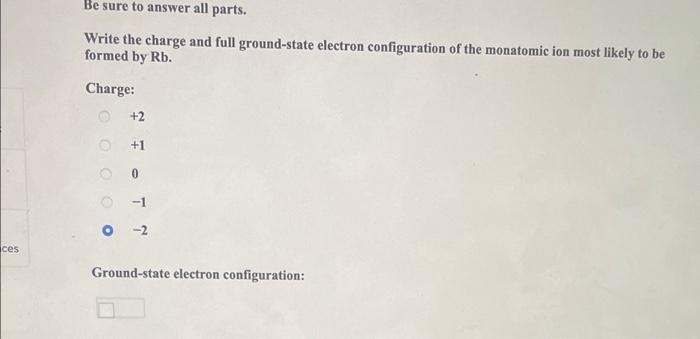Solved Write The Charge And Full Ground State Electron