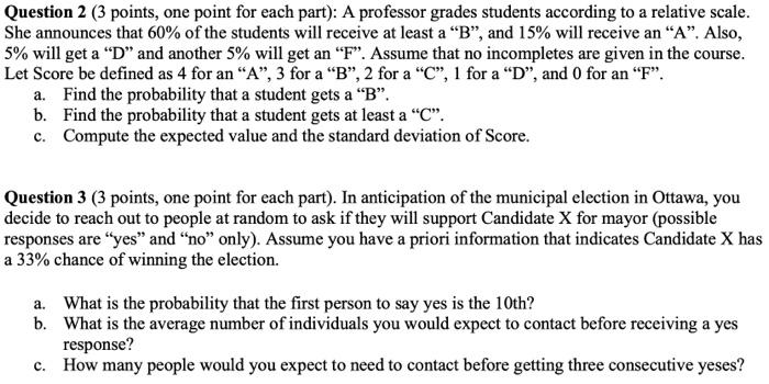Solved Question 2 ( 3 points, one point for each part): A | Chegg.com