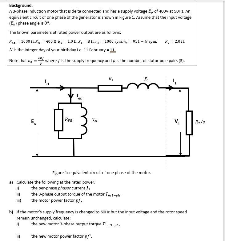 Solved Background.A 3-phase induction motor that is delta | Chegg.com