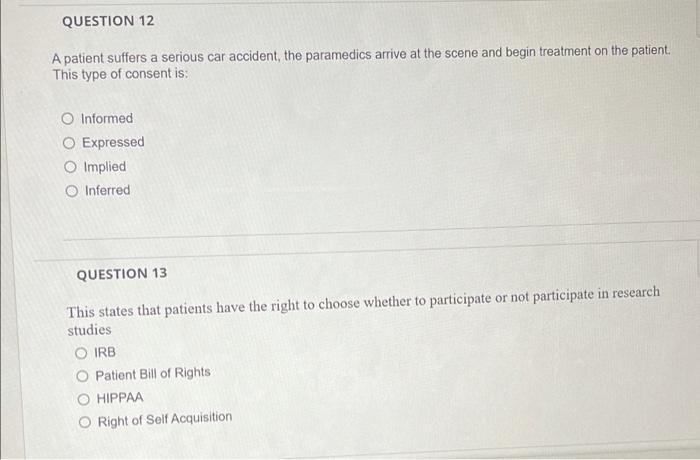 Solved QUESTION 2 The conscience clause is.... Rule overseen | Chegg.com