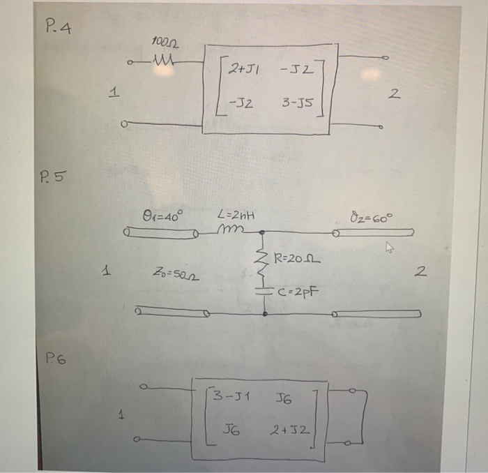 Find the scattering parameters for the circuits below | Chegg.com