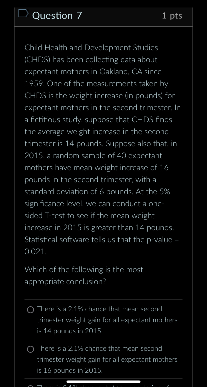 Solved Child Health and Development Studies (CHDS) ﻿has been | Chegg.com