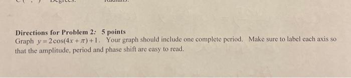 Solved Directions for Problem 2: 5 points Graph | Chegg.com