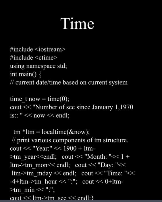 Solved Time #include #include > using namespace | Chegg.com
