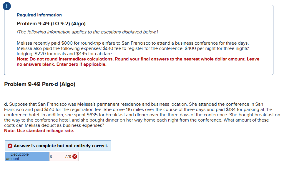 Solved Required information Problem 9-49 (LO | Chegg.com