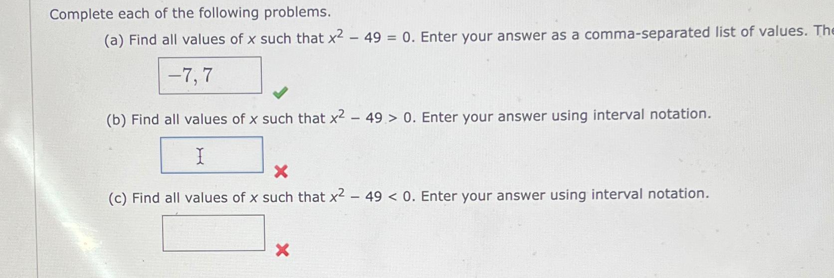 Solved Complete each of the following problems.(a) ﻿Find all | Chegg.com