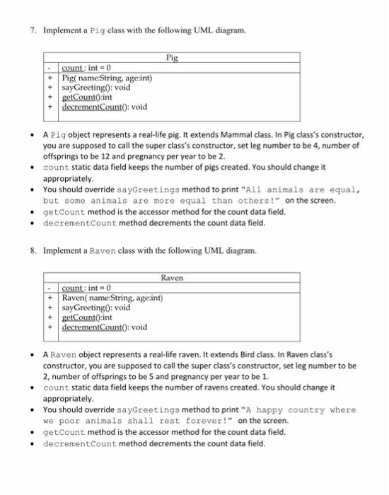 Solved In this homework, you will implement an animal farm | Chegg.com