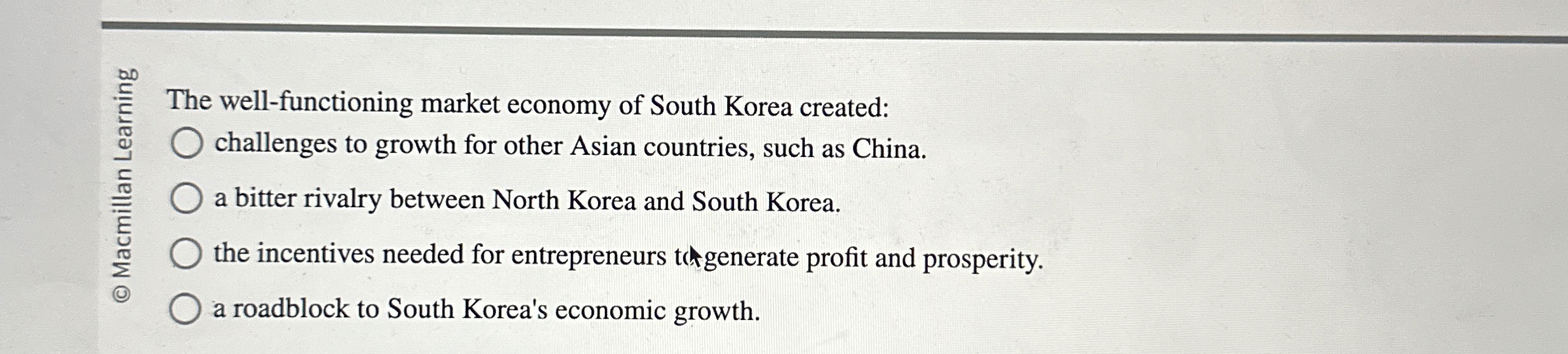 Solved The well-functioning market economy of South Korea | Chegg.com