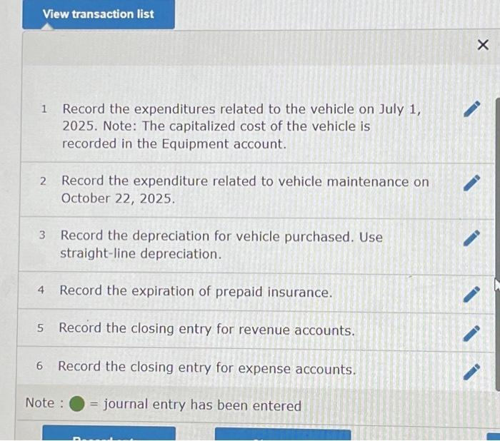 Solved 1 Record the expenditures related to the vehicle on | Chegg.com