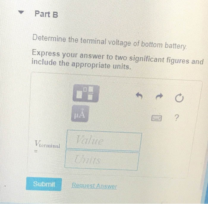 Solved Determine the terminal voltage of each battery in the | Chegg.com