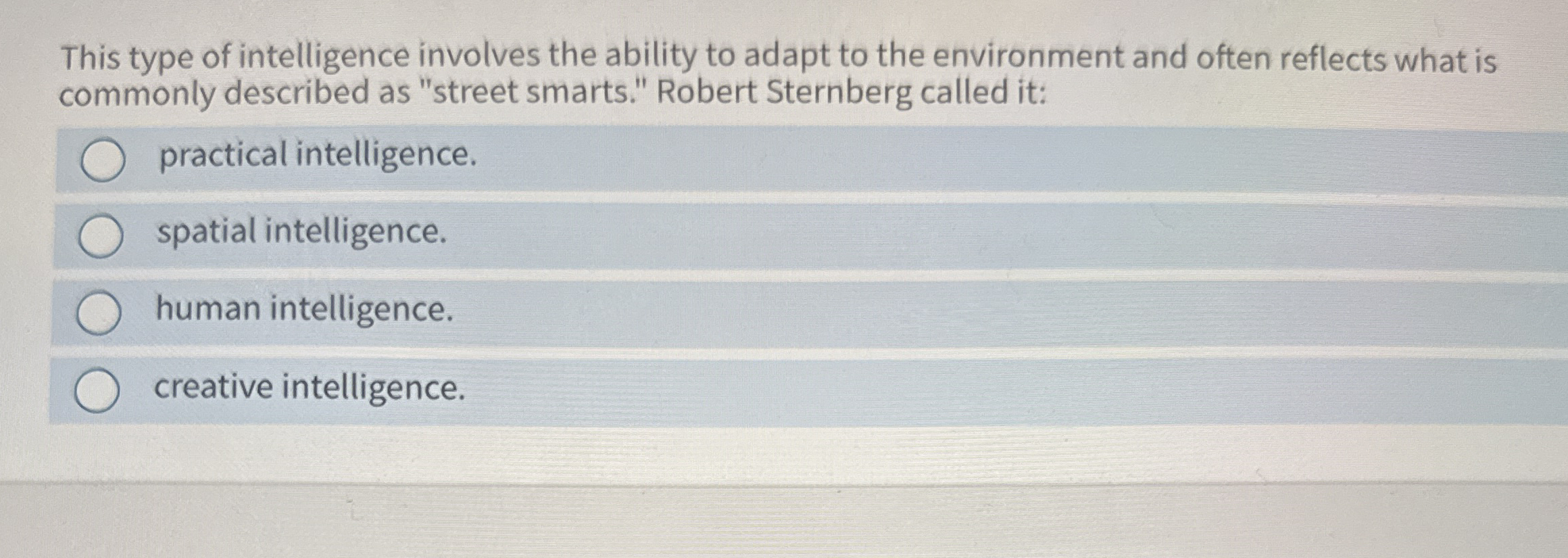 Solved This type of intelligence involves the ability to | Chegg.com