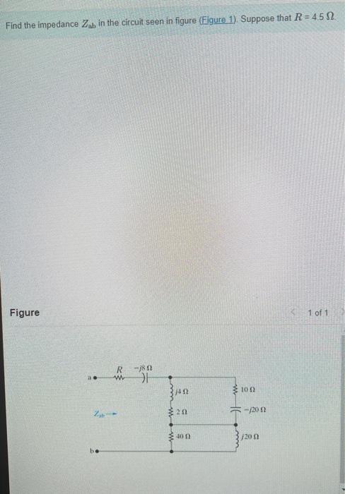 Solved Find the impedance Zab in the circuit seen in figure | Chegg.com