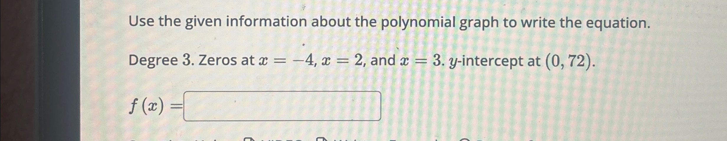 Solved Use the given information about the polynomial graph | Chegg.com