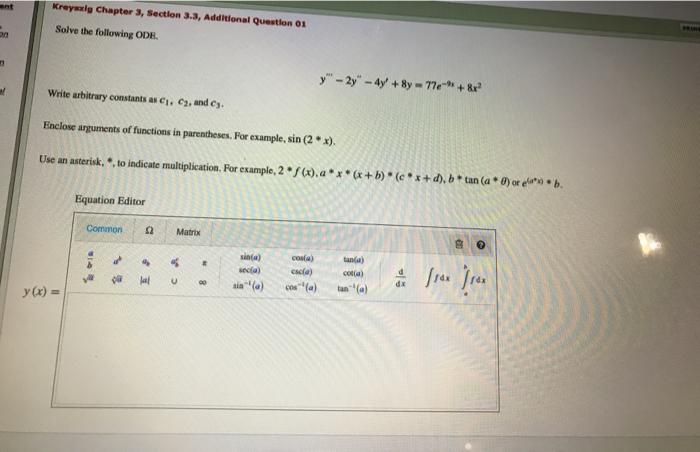 Solved Kreyeng Chapter 3, Section 3.3, Additional Question | Chegg.com