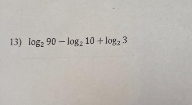 Solved log290−log210+log23 | Chegg.com