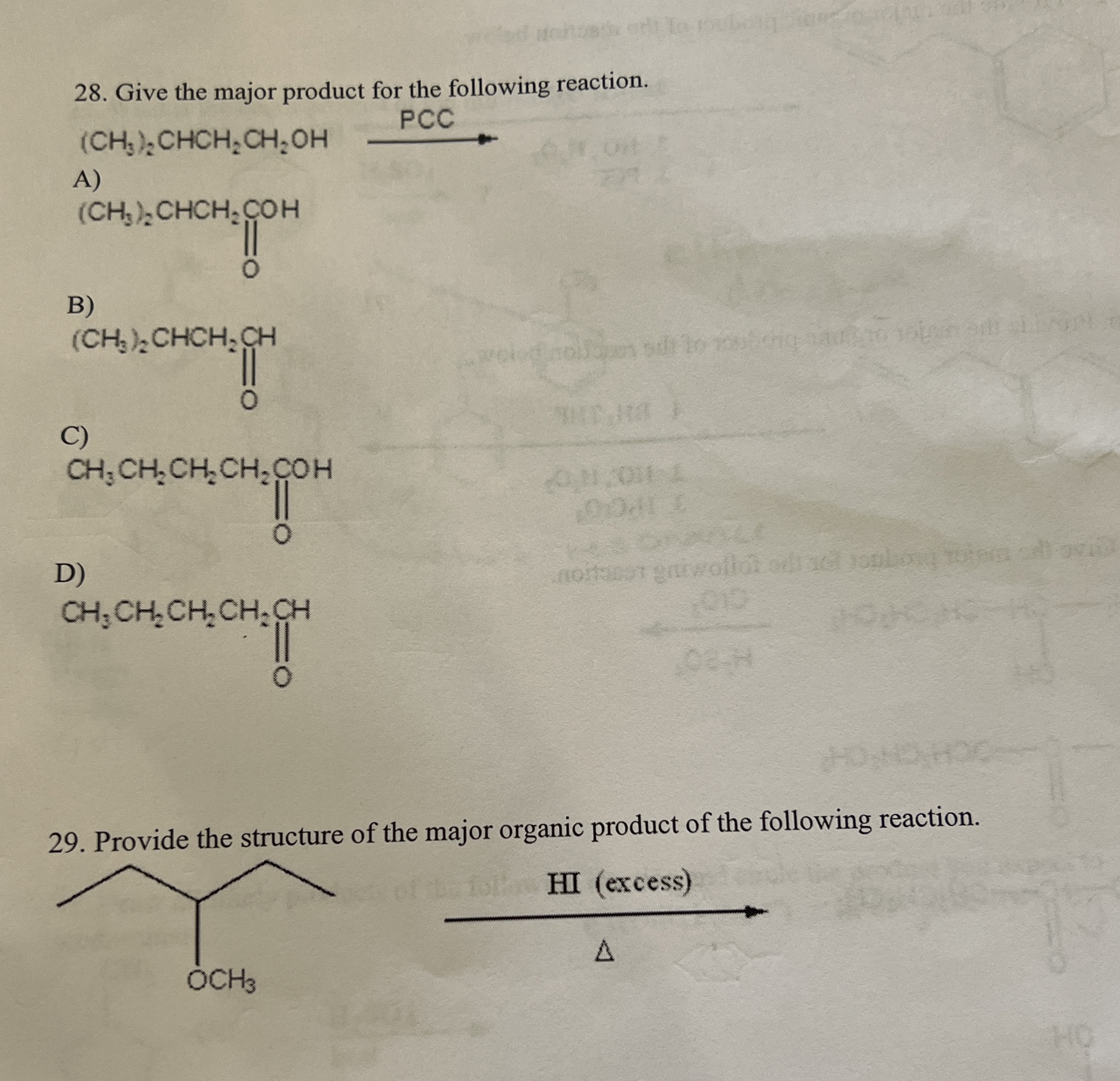 Solved Give the major product for the following | Chegg.com