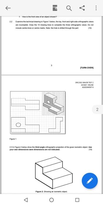 Solved 22 Esarine the kechnical draing in Figure 1 below, | Chegg.com