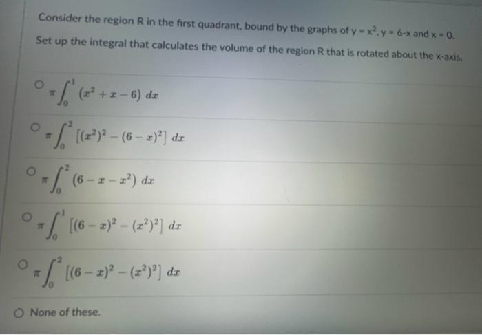 Solved Consider the region R in the first quadrant, bound by | Chegg.com