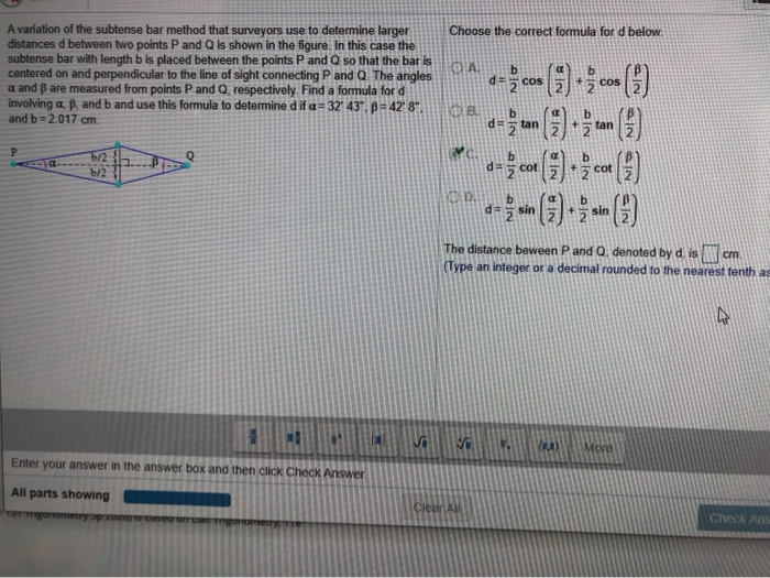 Solved A variation of the subtense bar method that surveyors | Chegg.com