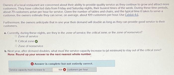 Solved Owners of a local restaurant are concerned about | Chegg.com