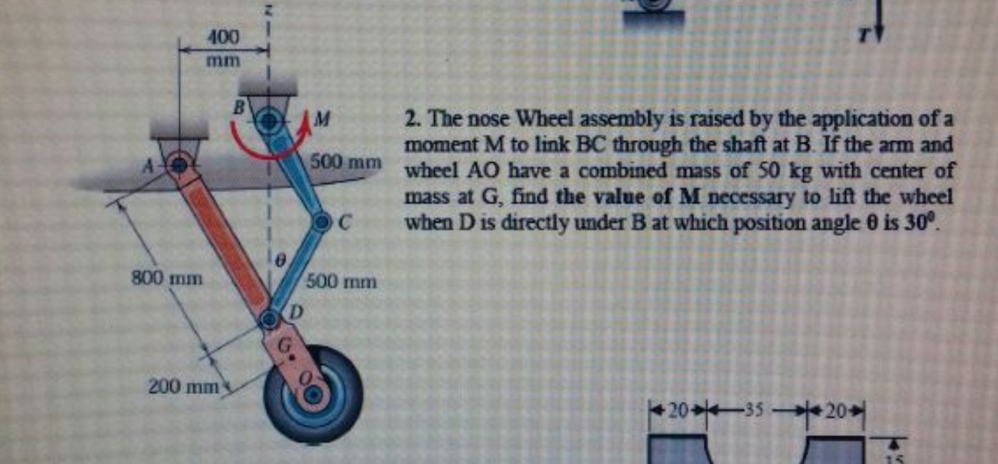 Solved xThe nose Wheel assembly is raised by the application | Chegg.com