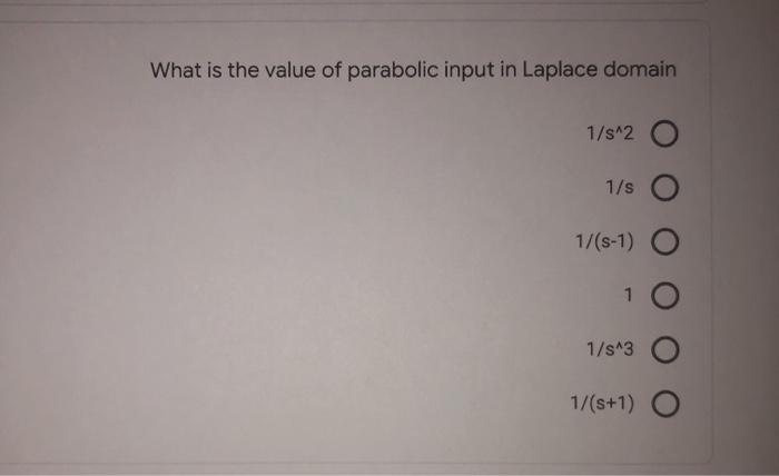 Solved What is the value of parabolic input in Laplace | Chegg.com