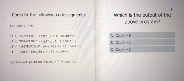 Solved Consider the following code segments: Which is the | Chegg.com