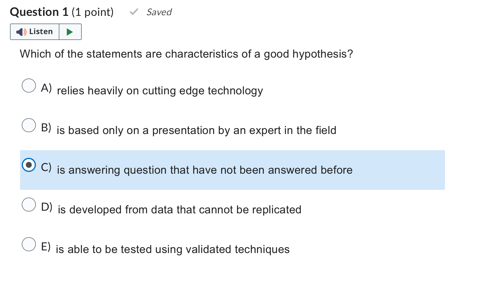 Solved Question 1 (1 ﻿point)Which of the statements are | Chegg.com