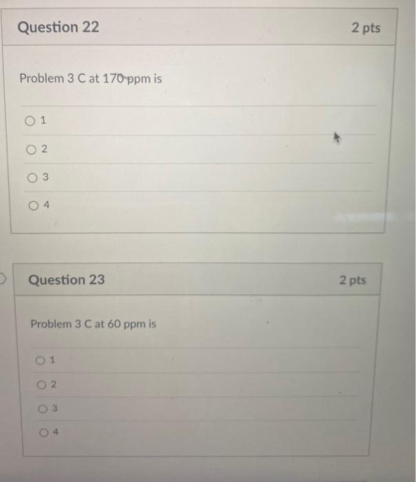 Problem 3 C at 170 ppm is 1 2 3 4 Question 23 2pts | Chegg.com