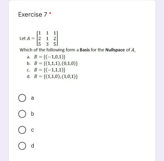 Solved Exercise 5* Let A be 6 x 9 matrix, such that Rank(A) | Chegg.com