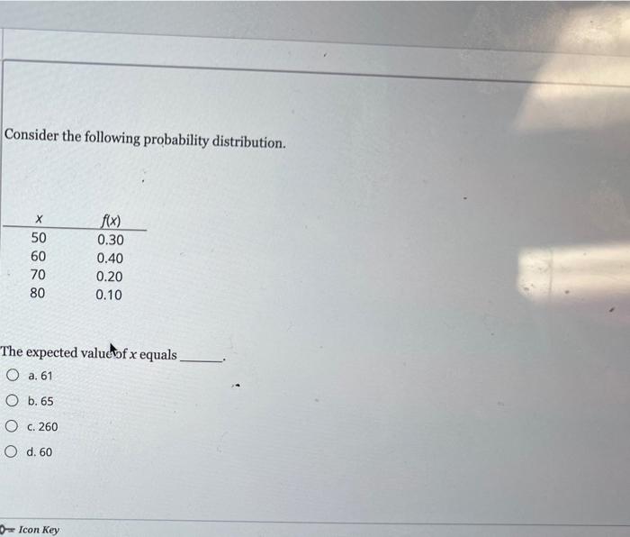 Solved Consider the following probability distribution. The | Chegg.com