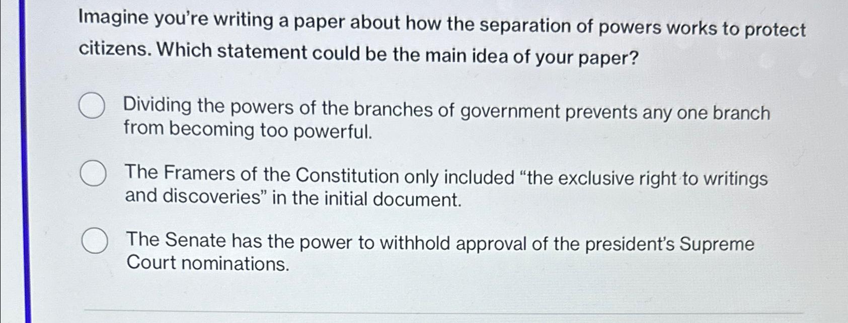 Solved Imagine you're writing a paper about how the | Chegg.com