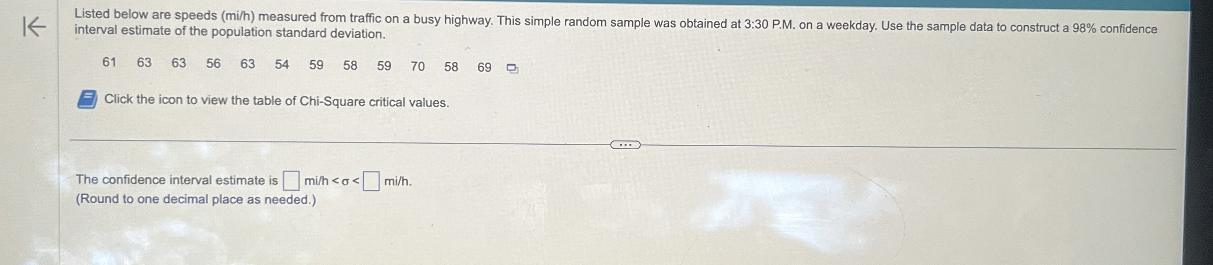 Solved Listed below are speeds (mi/h) ﻿measured from traffic | Chegg.com