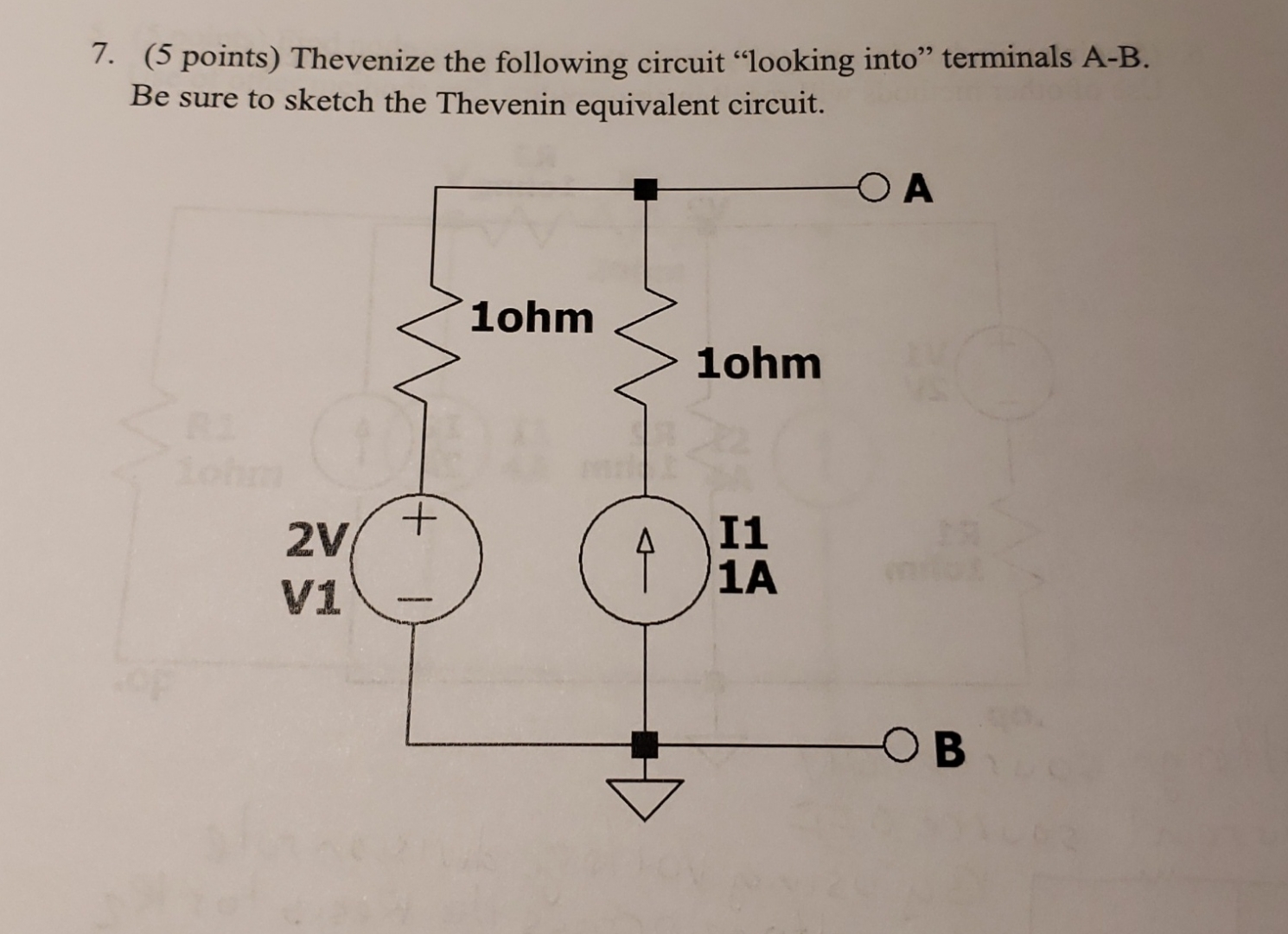 Solved (5 ﻿points) ﻿Thevenize the following circuit "looking | Chegg.com