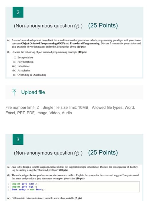 Solved N (Non-anonymous question ) (25 Points) (a) As a | Chegg.com
