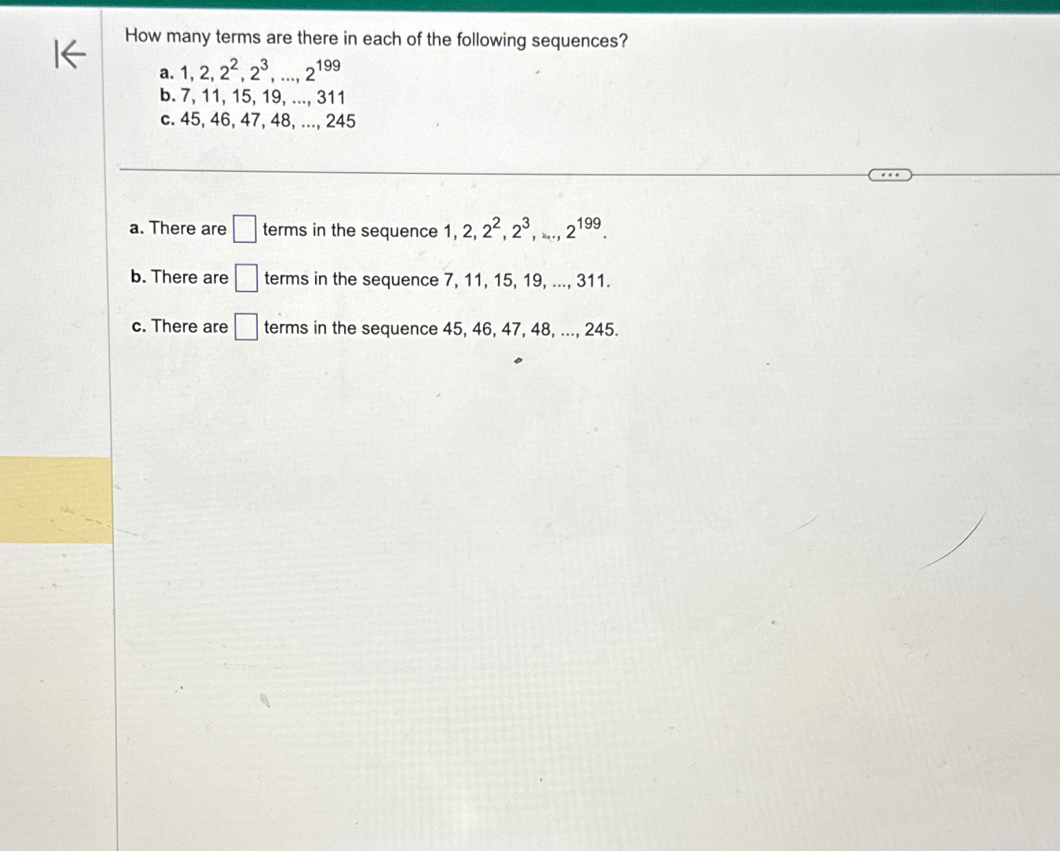 Solved How many terms are there in each of the following | Chegg.com
